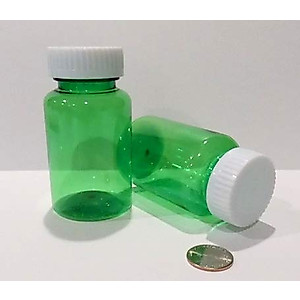 Preferred Vials-Plastic Medical Screw-Top Packer Bottles Wide Mouth Jars Clear Green 5 Ounce 40 Dram Size Package of 25 Units