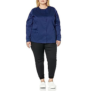 Amazon Essentials Women's Scrub Snap Jacket (Available in Plus Size), Dark Blue, XX-Large