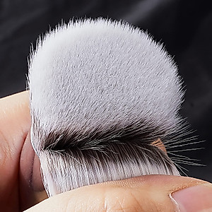 DIFFUNY Large Makeup Brushes Double Ended Foundation Brush & Concealer Brush, Flat Top Kabuki Foundation Brush for Liquid, Cream, Blending, Buffing, Concealer, Dual Sided Make Up Brushes