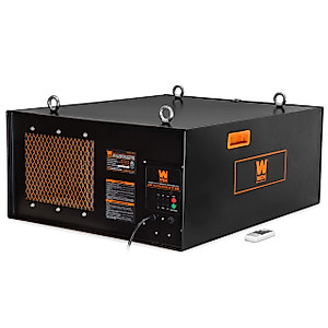 WEN 3417 3-Speed Remote-Controlled Industrial-Strength Air Filtration System (556/702/1044 CFM) & 3415AF1 1-Micron Industrial-Strength Inner Air Filter, Two Pack