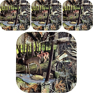 Havercamp Next Camo 7" Deer Plates (24 pack)! 24 Hunting Camo Square Dessert Plates. Great for Hunter Themed Party, Camouflage Motif, Birthdays, Graduations, Outdoor Family Picnic.