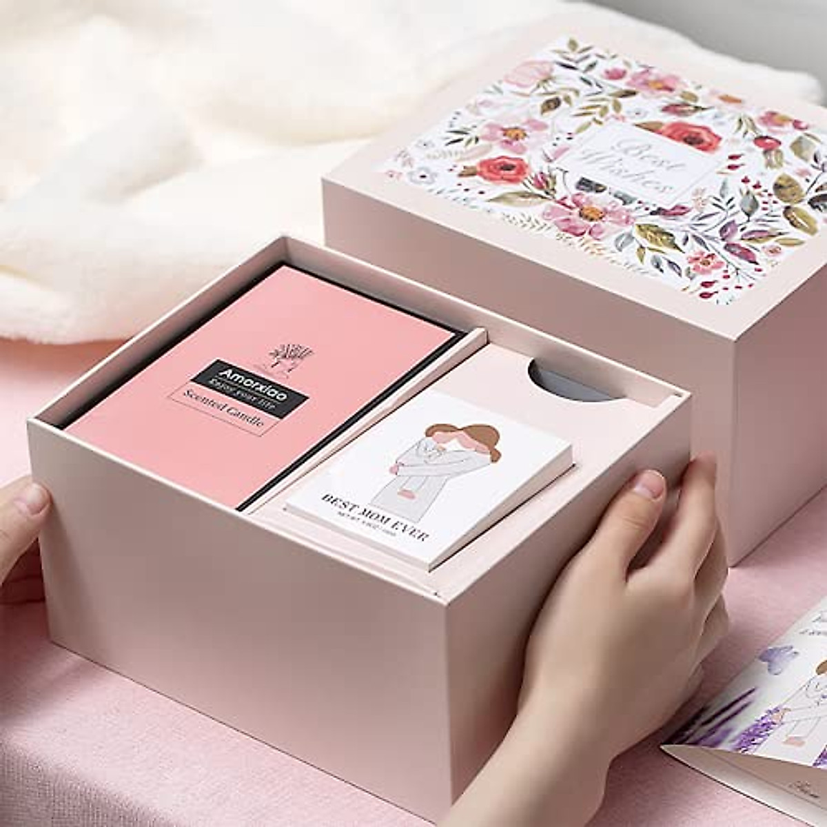 Mothers Day Gifts for Mom, Birthday Gifts Set for Mom, Personalized Spa Body Relaxing Lavender Gifts Basket, Mothers Day Gifts From Daughter, Son, Bonus Mom- Care Gifts Ideas for Mom