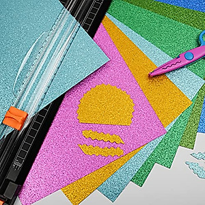 Glitter Cardstock, Double Sided Glitter Cardstock Paper for Crafts, 20 Sheets 10 Colors Glitter Paper for DIY & Art Projects, Sparkly Card Stock Paper for Cricut, Card Making, Scrapbooking, 250 GSM