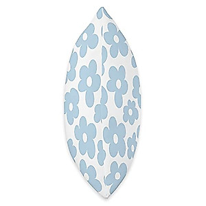 Flower Aesthetic Co. Aesthetic Light Blue Flowers Retro Daisy Throw Pillow, 18x18, Multicolor