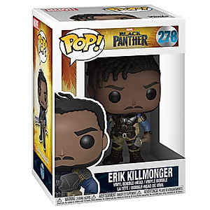 POP Marvel: Black Panther Unmasked Erik Killmonger Funko Pop Vinyl Figure Bundled Multicolored 3.75 inches