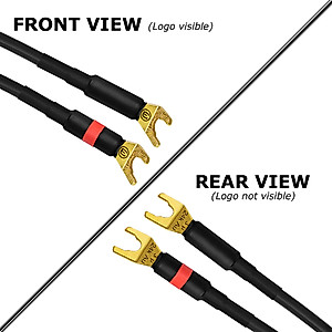 WORLDS BEST CABLES 12 Foot - Coaxial Audiophile Speaker Cable Pair Custom Made Using Mogami 3082 Wire & Eminence Gold Plated Banana & Spade Plugs