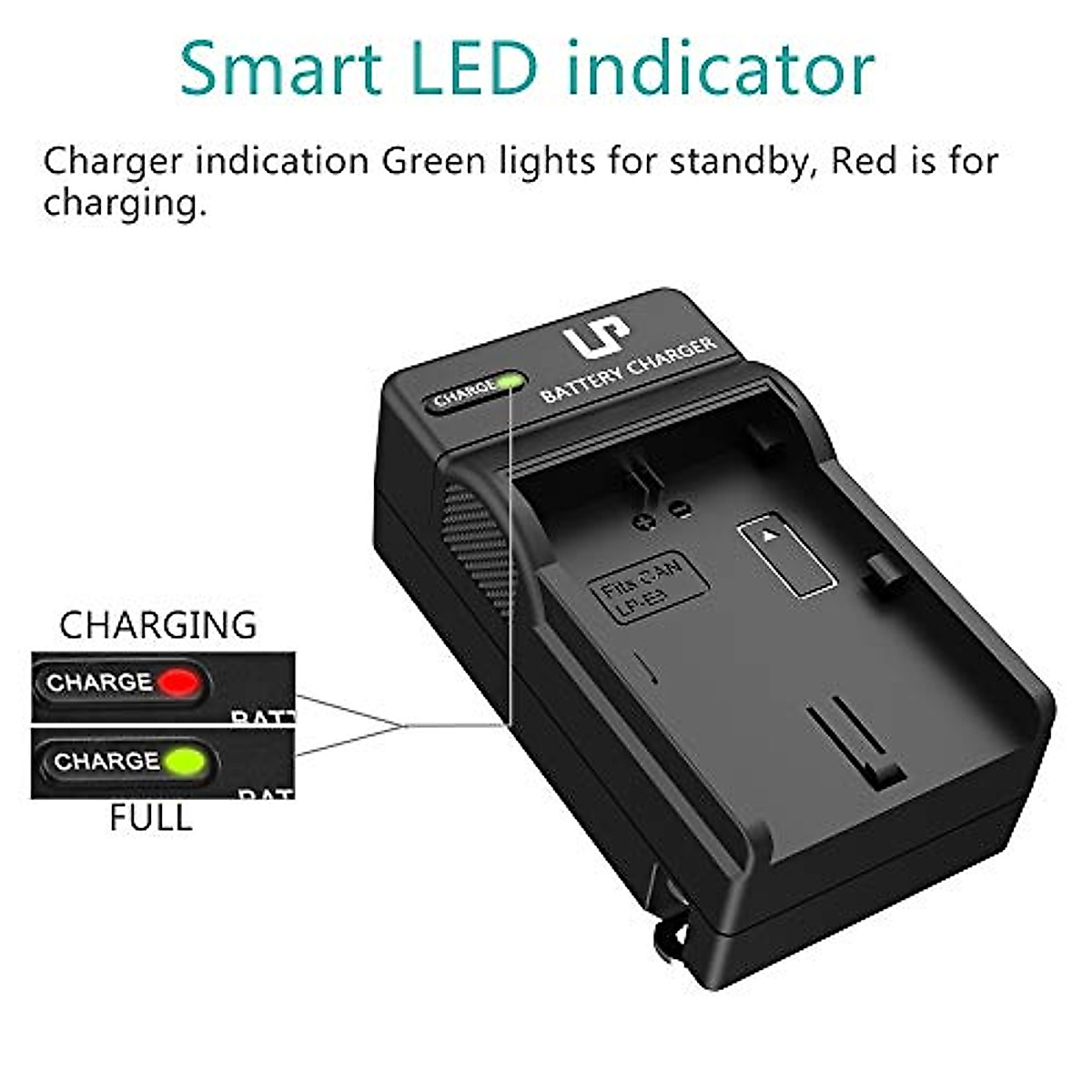 LP-E6 LP E6N Battery Charger, LP Charger Compatible with Canon EOS 90D, 80D, 70D, 60D, 60DA, 7D Mark II, 7D, 6D Mark II, 6D, 5D Mark IV, 5D Mark III, 5D Mark II, 5DS, 5DS R, R5, R6 DSLR Cameras & More
