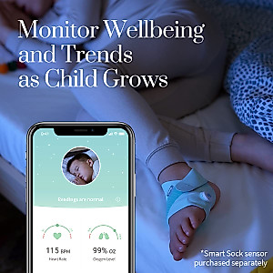 Owlet Extended Fabric Sock Pack for Smart Sock 3 Baby Monitor, Extends Monitor Usability from 18 Months to 5 Years, Green (Sensor and Base Station Not Included)