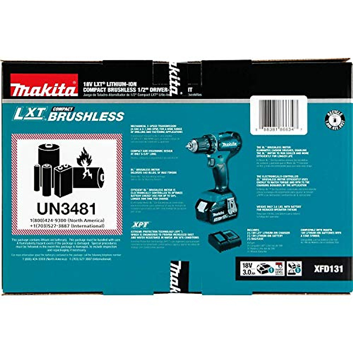 Makita XFD131 18V LXT® Lithium-Ion Brushless Cordless 1/2" Driver-Drill Kit (3.0Ah)
