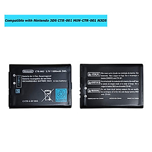 Vvsialeek CTR-003 Replacement Battery Compatible with Nintendo 3DS CTR-001 MIN-CTR-001 N3DS with Toolkit