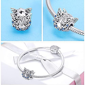 XNTBX Bracelet Charm Bead Blue Elf Fairy DIY Charm 925 Sterling Silver Fits Pandora Bracelet Necklace, European Charms Bracelet