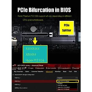 GLOTRENDS PA41 Quad M.2 NVMe to PCIe 4.0 X16 Adapter Without PCIe Bifurcation Function, Support 22110/2280/2260/2242/2230 Size (PCIe Bifurcation Motherboard is Required)