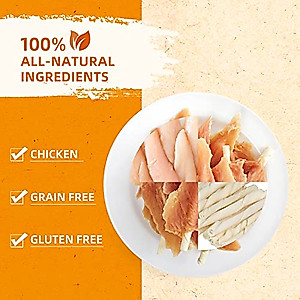 Jungle Calling Dog Treats, Chicken Jerky Wrapped Rawhide Chew Sticks, Long Lasting Chewing Food with Glucosamine and Chondroitin for Hip and Joint Health