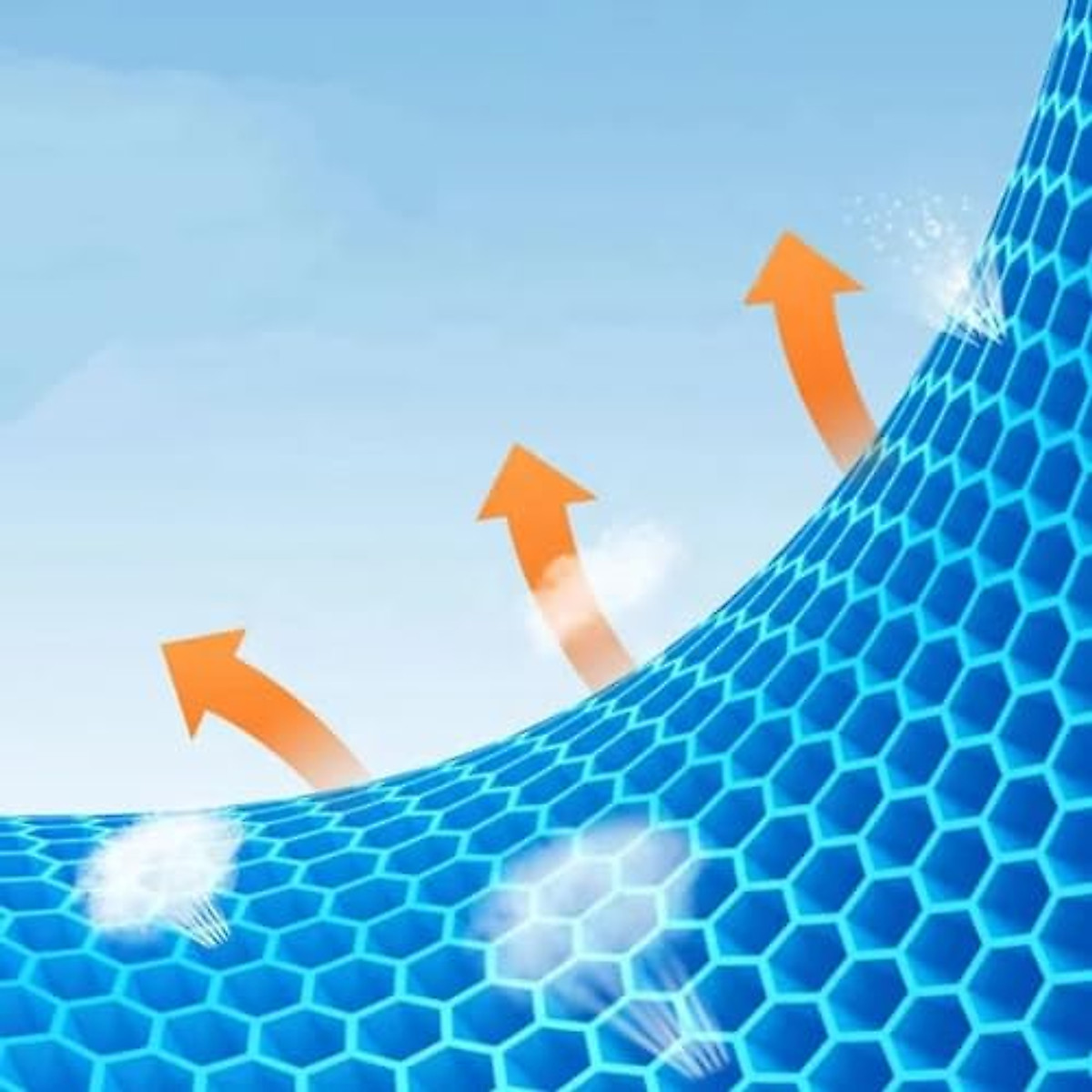 Helishy Gel Seat Cushion, Double Thick Egg Crate Foam Cushion with Honeycomb Design, Cooling Gel Pad for Chair Car Wheelchair, Relieves Sciatica Pain and Pressure Sores