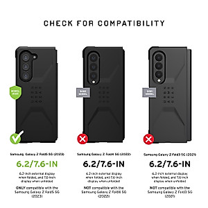 URBAN ARMOR GEAR [Updated Version] UAG Case for Samsung Galaxy Z Fold 5 2023 Plyo Pro Ash/Space Grey, Rugged Anti-Yellowing Transparent Clear Compatible with Magnetic Charging Protective Cover