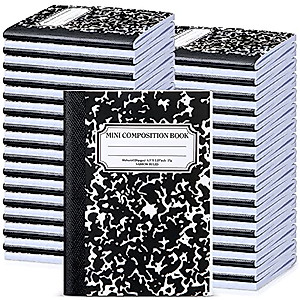 Harloon 150 Pcs Mini Composition Notebook Bulk 4.5" x 3.25" Cute Marble Notebooks Pocket Journal Notebooks for College School Office and Kids Narrow Ruled Black Marble Covers, 60 Sheets/ 120 Pages