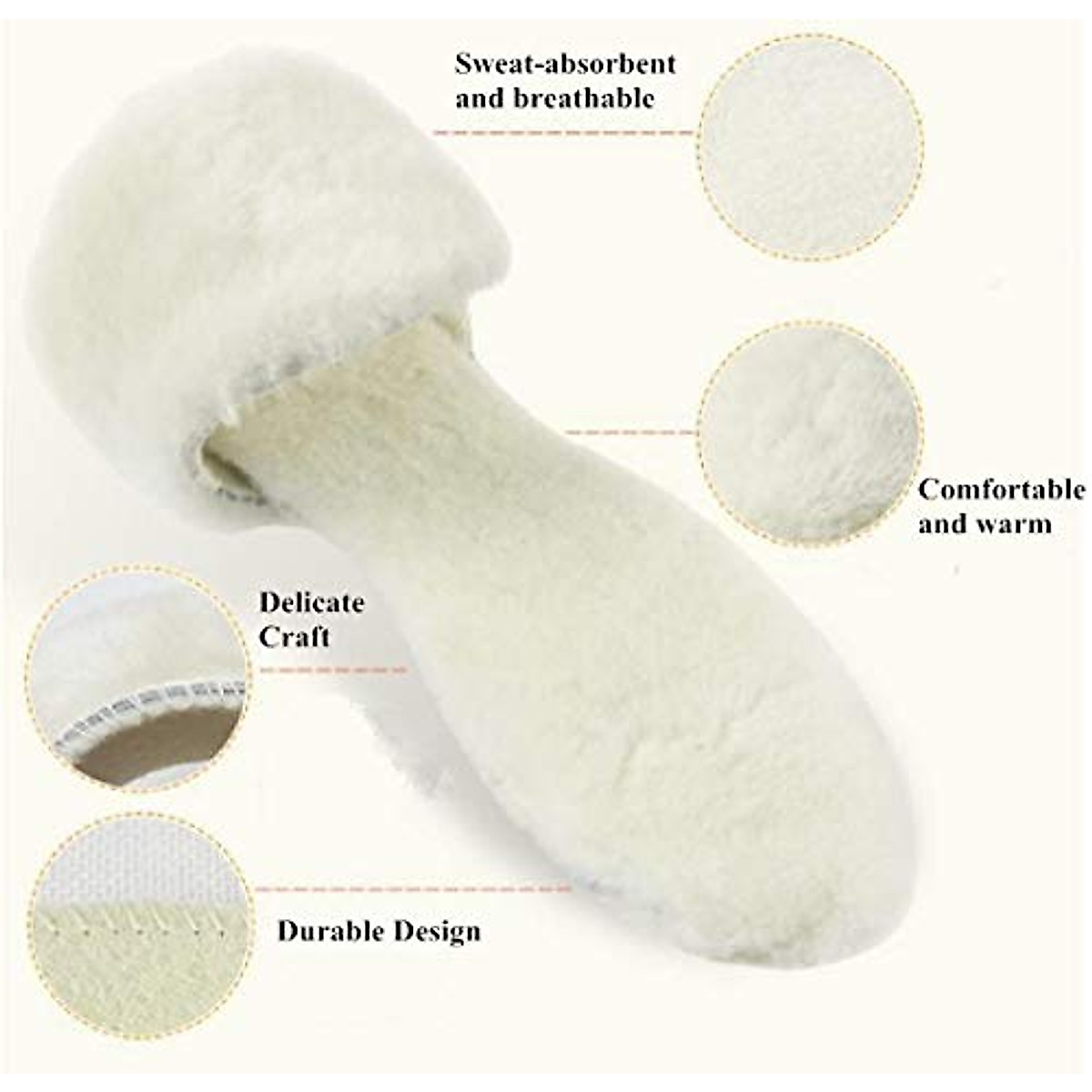 OKAYDA Australian Sheepskin Insoles Cozy & Warm Wool Shearling Insole Unisex for Shoes, Slippers, Boots, Sneakers (Woman 10)