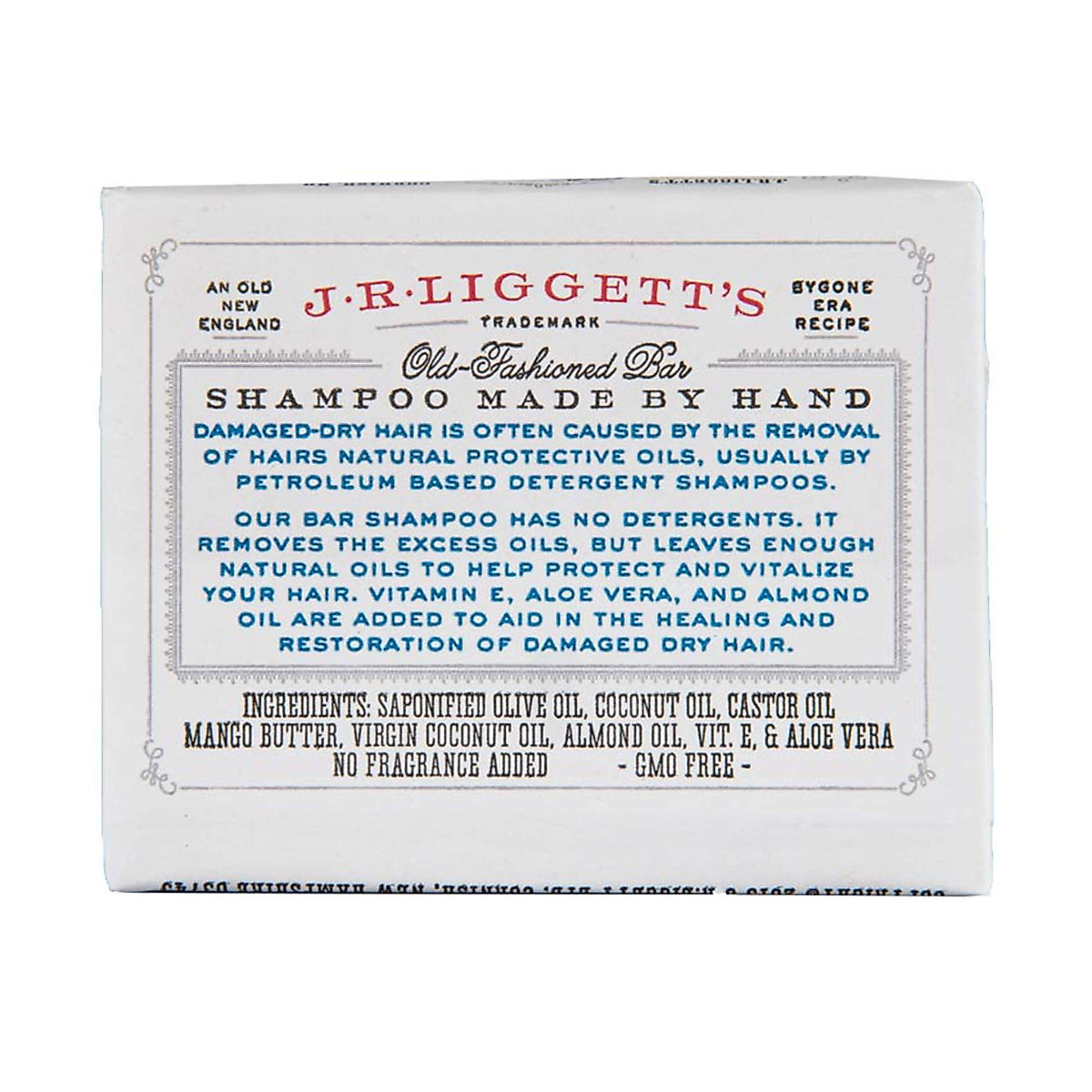 J·R·LIGGETT'S All-Natural Shampoo Bar, Moisturizing Formula -Supports Strong and Healthy Hair -Nourish Follicles with Antioxidants and Vitamins -Detergent and Sulfate-Free, Set of Three,3.5 Ounce Bar