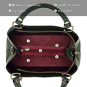 Green Top Handle Handbags for Women Soft Vegan Leather Satchel Tote Bag Shoulder Purses Medium