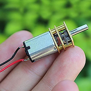 Acxico 3Pcs Mini Micro N20 Gear Motor DC 3V-6V Slow Speed Full Metal Gearbox DIY Robot Car