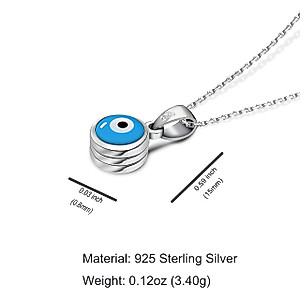 MOFEIJEWEL Evil Eye Pendant Necklace for Women 925 Sterling Silver Cable Chain Greek Protection Jewelry Gifts for women men