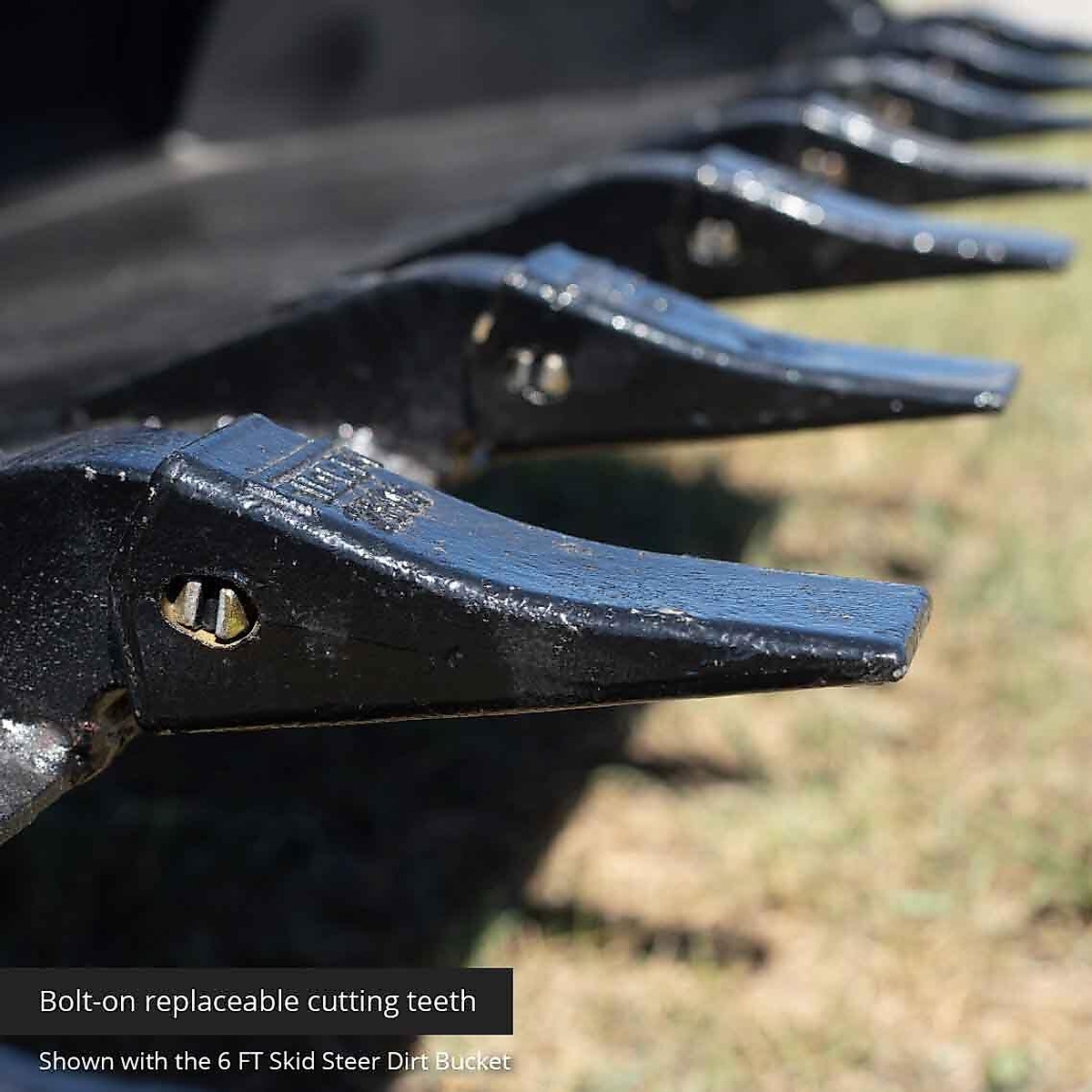 Titan Attachments 84" HD Skid Steer Dirt Bucket with Bolt-On Teeth, Rated 3,200 LB, Universal Quick Tach