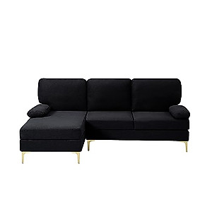 YUNLife&Home Convertible Modular Sectional Sofa,Modern Upholstered L-Shaped Accent Corner Sofá Couch Bed with Chaise Lounge for Living Room Apartment Office Furniture Set