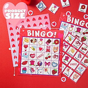 JOYIN 28 Players Valentine's Day Bingo Set, Game Cards for Kids School Classroom Party Supplies, Family Activity
