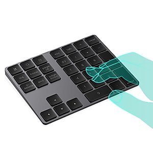 IKOS Bluetooth Number Pad, 34-Key Wireless Portable External Bluetooth Numeric Keypad with Multiple Shortcuts Compatible for Computer Laptop Windows Surface iMac MacBook Surface Pro (Black)