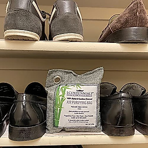 Scentennials Bamboo Charcoal Air Purifying Bag, Activated Charcoal Bags Odor Absorber, Moisture Absorber, Natural Car Air Freshener, Shoe Deodorizer, Odor Eliminators For Home, Pet, Closet (4X200g)