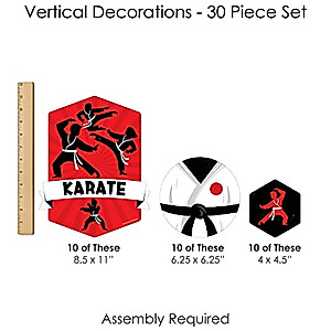 Big Dot of Happiness Karate Master - Martial Arts Birthday Party DIY Dangler Backdrop - Hanging Vertical Decorations - 30 Pieces