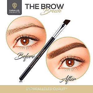 Parallel Products - The BROW Brush - (2 Pack) Premium Angled Eyebrow Brush for Powder, Henna, Cream, Tint, Makeup, Gel, Lamination and Wax