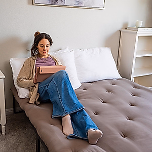 ZonLi Japanese Floor Futon Mattress Full Size 54"x 80",100% Cotton 2.5'' Thicken Tatami Mattress,Foldable Sleeping Pad,Portable Dormitory Tatami Mat,Roll Up Floor Lounger Bed for Adult (Grey)