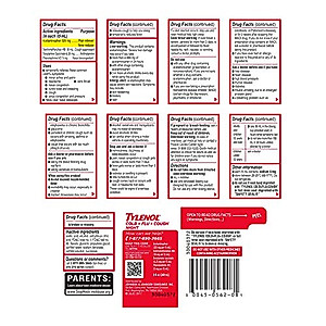 Tylenol Cold + Flu + Cough Night Liquid Medicine with Acetaminophen, Wild Berry, Grabe, 8 Fl Oz