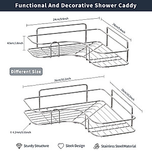 Kiemeu Corner Shower Caddy Shelf Bathroom Shower Organizer Corner Shower Shelf For Inside Shower Wall Mounted Shower Rack Organizer