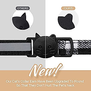 6 Pack Classic Plaid Cat Collars with Bells - Breakaway Kitten Collar and Adjustable 6-9 in,Cute Kitty Collar for Girl Boy Cats,Pet Gifts,Accessories,Supplies,Stuff