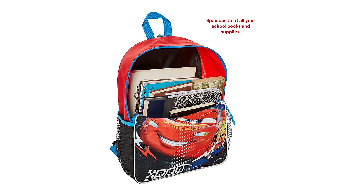 Disney Pixar Cars Backpack Set for Kids - 16 inch