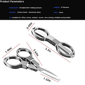 YVAOG Folding Scissors, Safe Portable Travel Mini Scissors, Stainless Steel Retractable Small Scissors for Home Office, Safe Portable Travel Scissors, 2 Piece Set
