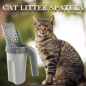 Cat Litter Scoop,Cat Litter Scooper with Trash Container,Removable Cat Litter Scoop Holder，Portable Litter Scooper with Holder Provides 215 Garbage Bags，Cat Scooper&Cat Litter Disposal System In 1