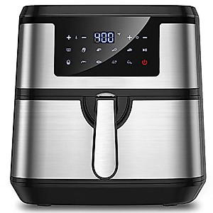 8QT Smart Digital Air Fryer with LED Touchscreen, Large Basket, and 10 Presets - Oilless Electric Cooker with Auto Shut Off - Perfect for Healthy Cooking and Easy Meal Preparation