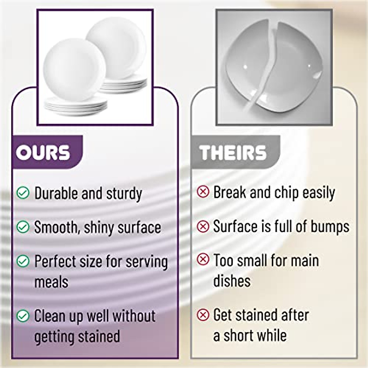 BTaT- White Dinner Plates, Set of 12, White Plates, White Dinner Plates Bulk, White Plate Set, Plates, Dinner Plates, Plates Set, Restaurant Dishes, White Porcelain Dinner Plates