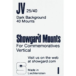 Showgard Pre-Cut Black Stamp Mounts Size JV25/40