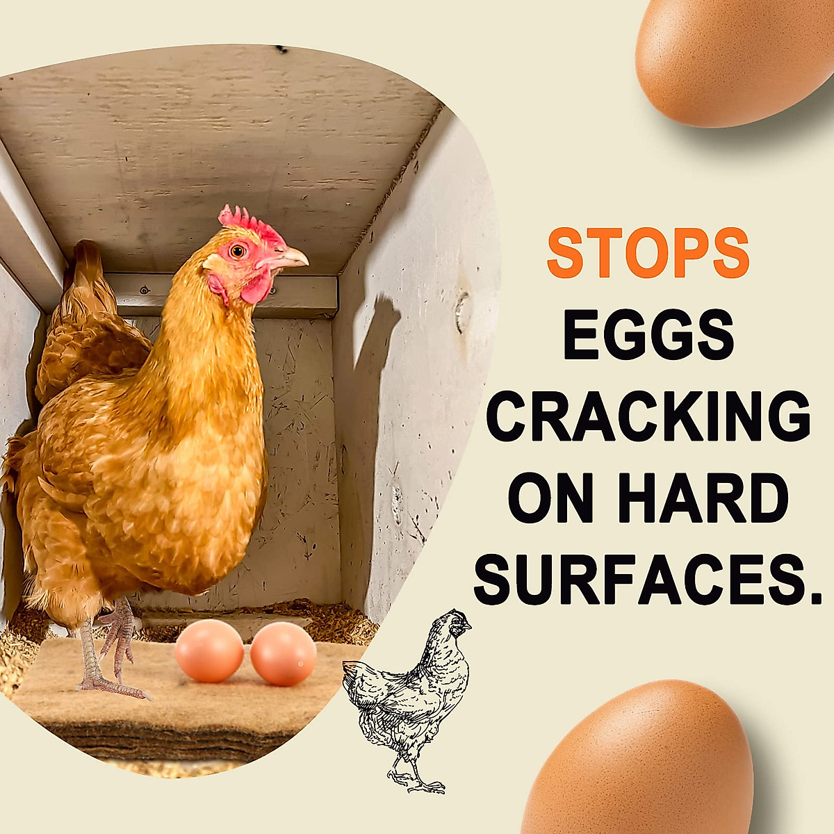 Aoriher 24 Pack Natural Hemp Chicken Nesting Pads Reusable Hens Nest Bedding Mats Chicken Nesting Box Liners for Hen Laying Eggs, Coop Pet Garden Lawn Indoor Outdoor, 11.8 x 11.8 Inches