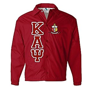 Deference Clothing Kappa Alpha Psi Chapter 20 Nylon Crossing Jacket Crest and Letters (as1, alpha, m, regular, regular, Red)