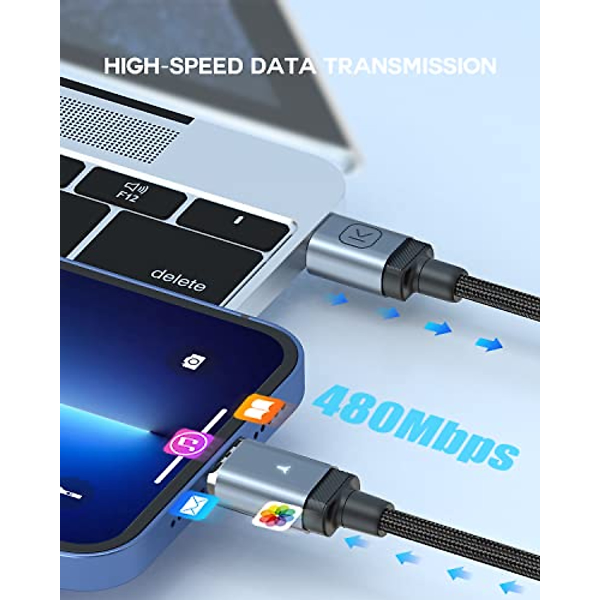 Kuulaa USB C to USB C Cable,USB C to Lightning Cable,2 Pack 65w Fast Charge Magnetic Charging Cable,Data Transfer Cable Compatible for iPhone/Samsung/Pixel/MacBook/Ipad Air/Pro(6ft/6ft)