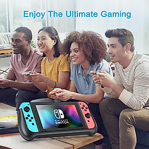 NEWDERY External Battery Station for Nintendo Switch/Switch OLED, 10000mAh Backup Charger Case Support PD Quick Charging with 2 Extra Game Card Slots Adjustable Kickstand for Nintendo Switch