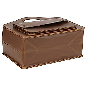 HofferRuffer Magazine Basket Holder, Foldable Magazine Rack, Document File Holder Organizer, File Folder, Newspaper Storage Bin Organizer for Home or Office (Brown)