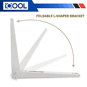 ICOOL Mini Split Wall Mounting Bracket (22" L x 19" H) for 9,000-36,000 BTU Universal Ductless Air Conditioners Heat Pumps Compressors, Outdoor Heavy Duty Foldable Condenser Bracket