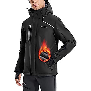 Heathyoga Mens Ski Jacket Waterproof Snowboard Jacket for Men Snow Jacket Skiing Jackets Snowboarding Jackets Ski Coats