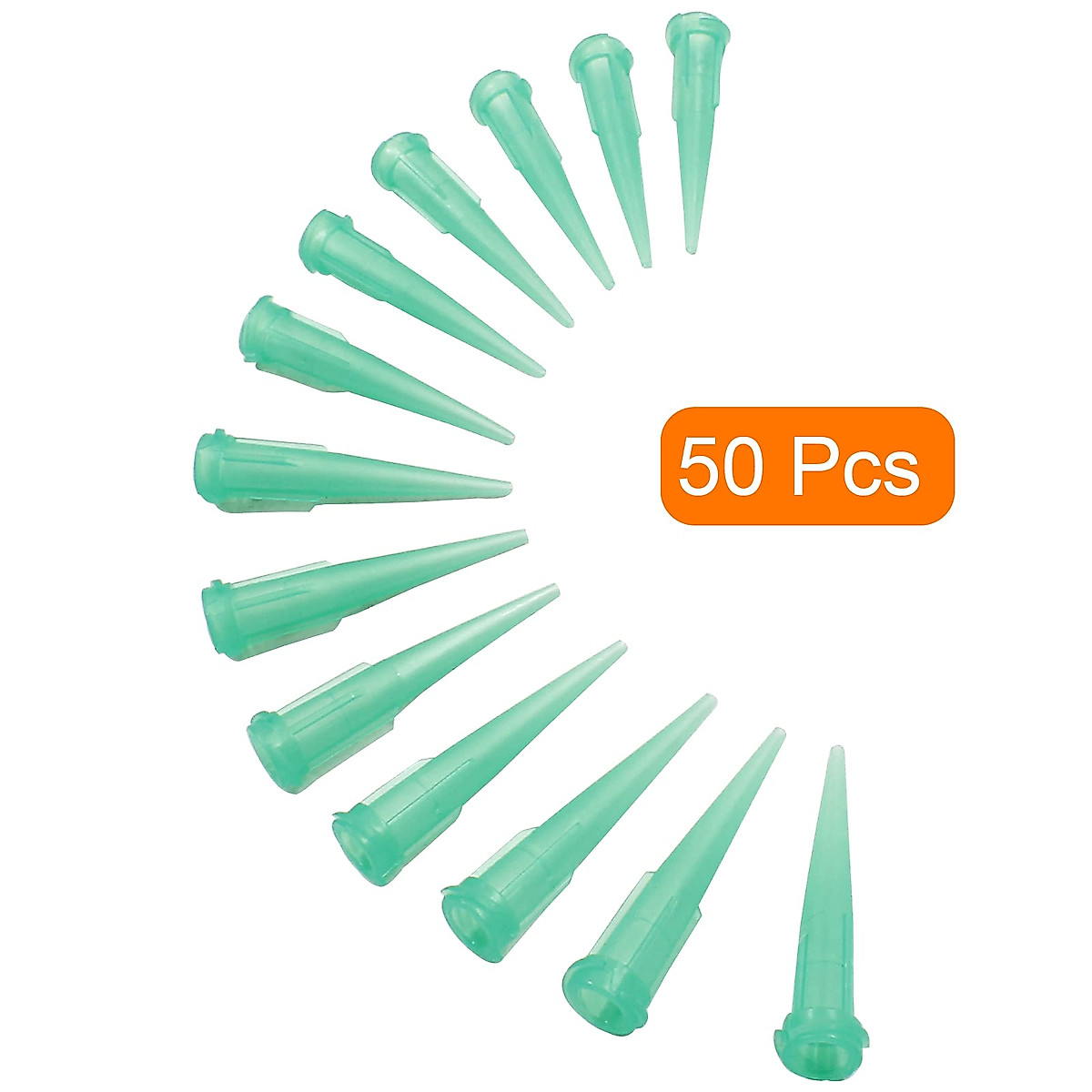 Zorveiio 50 Pack 18Ga 1.18 Inch Blunt Tip Dispensing Neddle,Green Plastic Syringe Blunt Tip Neddle,Tapered Luer Lock Dispensing Needles for Industrial Use